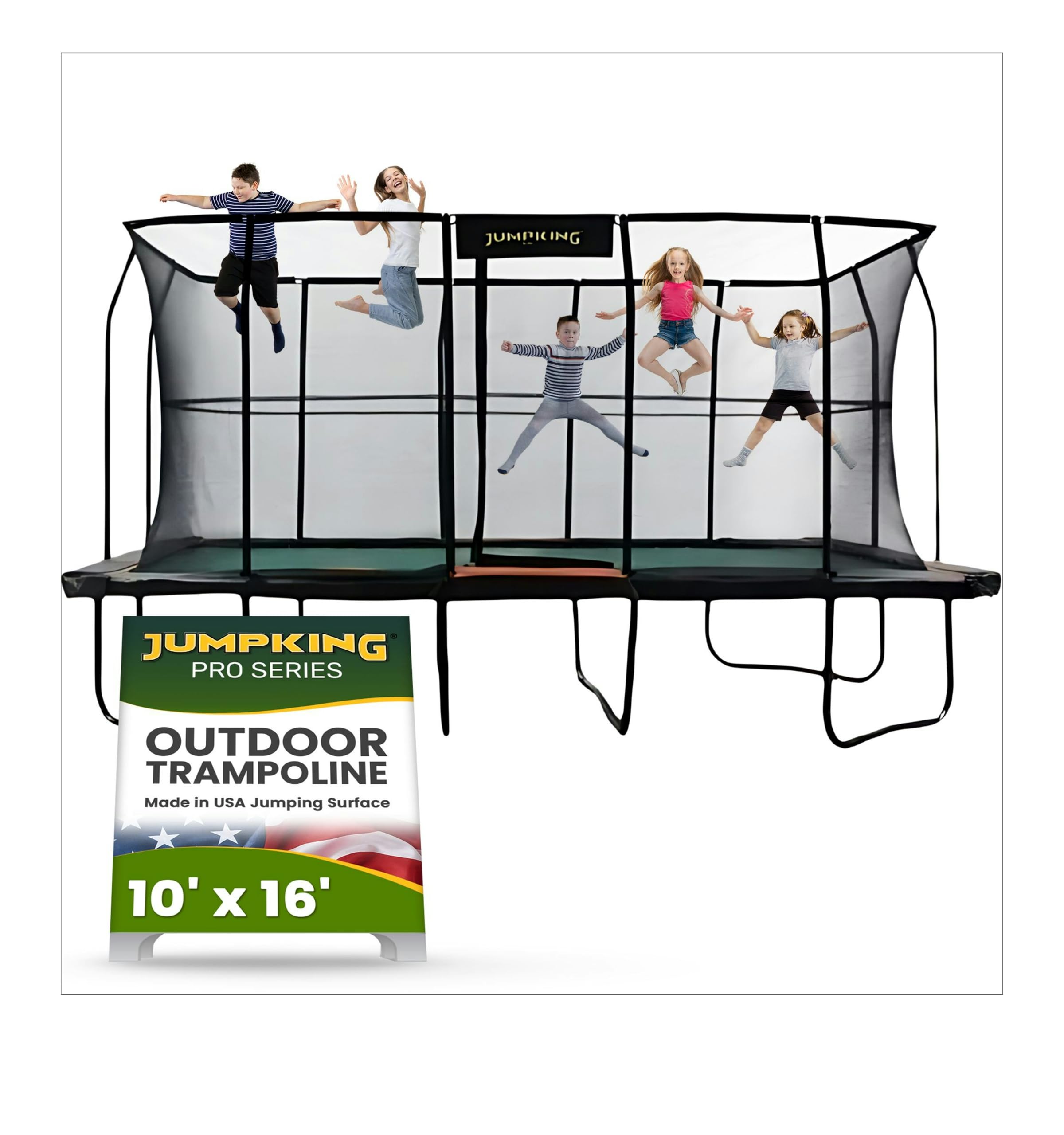 Amazon.com : JumpKing Pro-Series 10'x16' Rectangle Trampoline - Outdoor ...