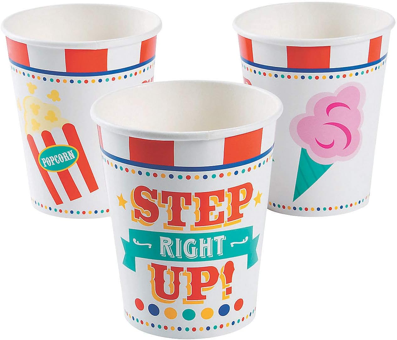 Amazon.com: Fun Express Carnival Disposable Party Cups - Set of 8 ...