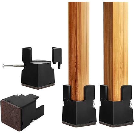 Amazon.com: INFTYLE 4 PCS Adjustable Bed Risers 2 Inch, Black Chair ...