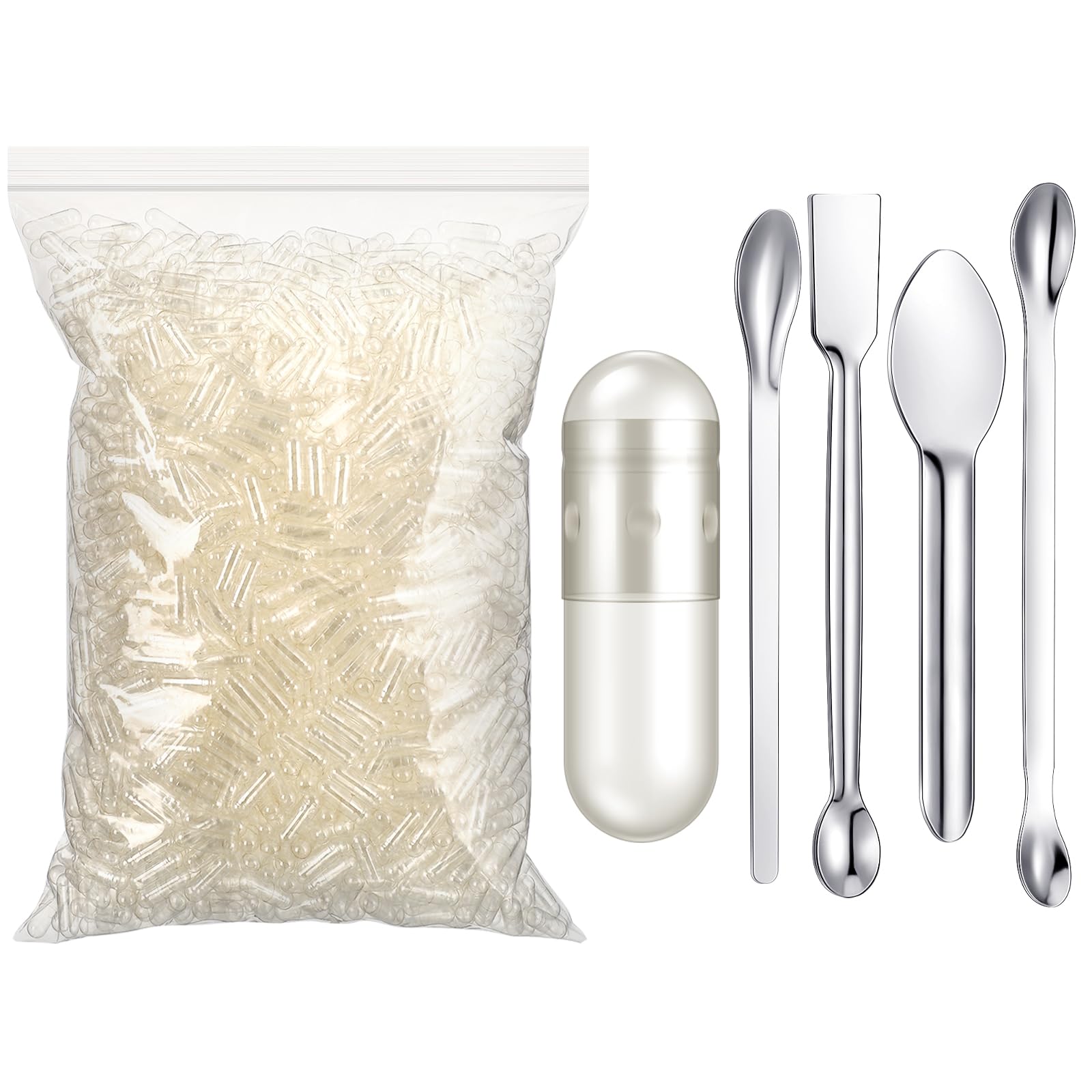 Amazon.com: Timgle 2000 Count Size 00 Empty Capsules with Lab Spoon ...