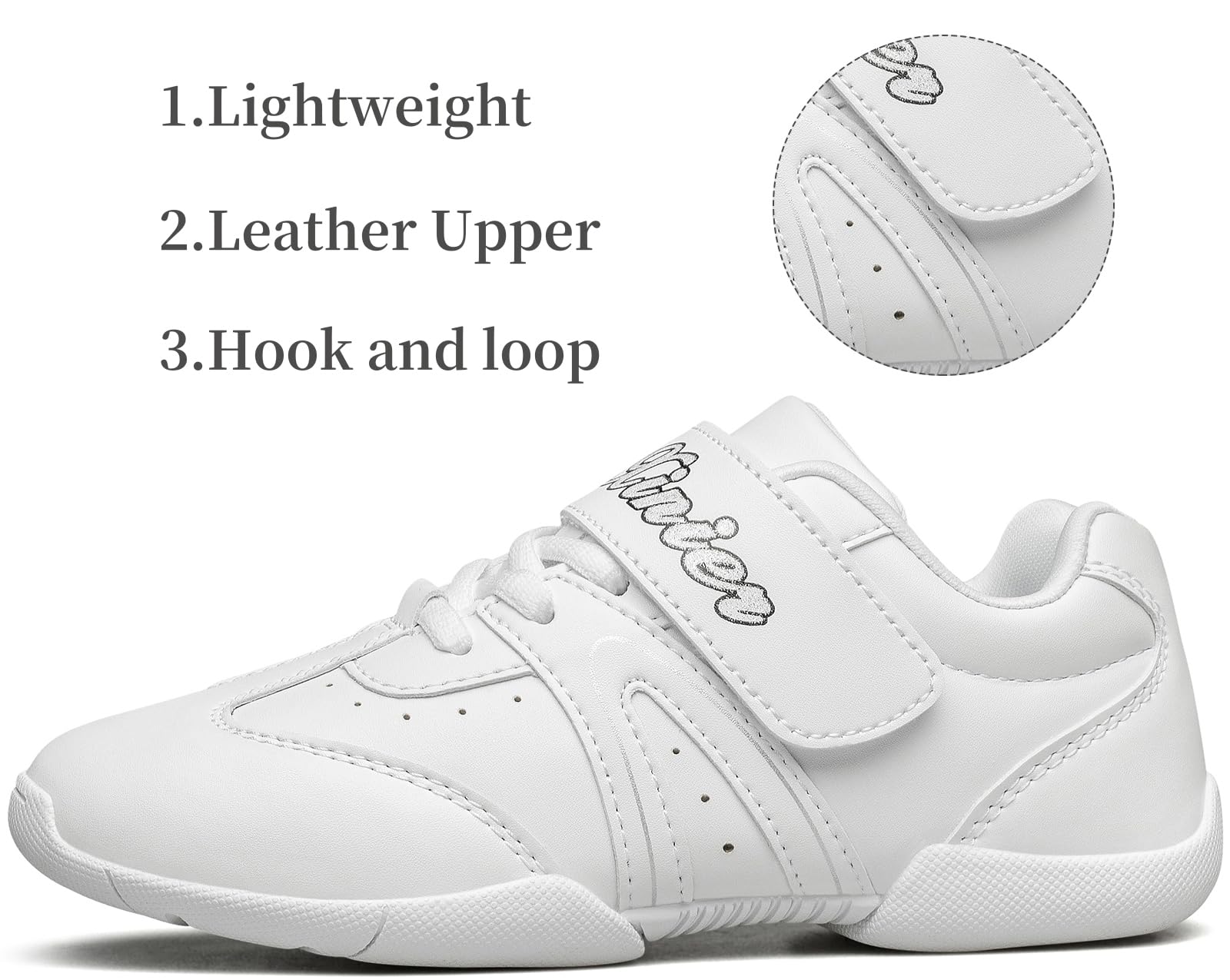 Snapklik.com : BAXINIER Girls White Cheerleading Shoes Lightweight ...