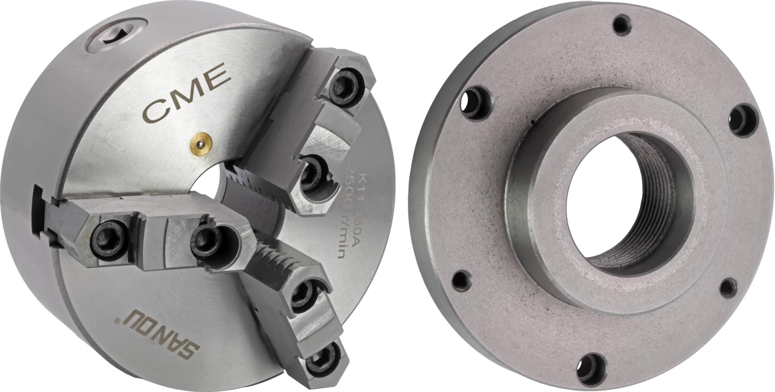 CME 8" 1 1/2"-8 Threaded Lathe Chuck Backing Plate, Fits Self-Centering ...