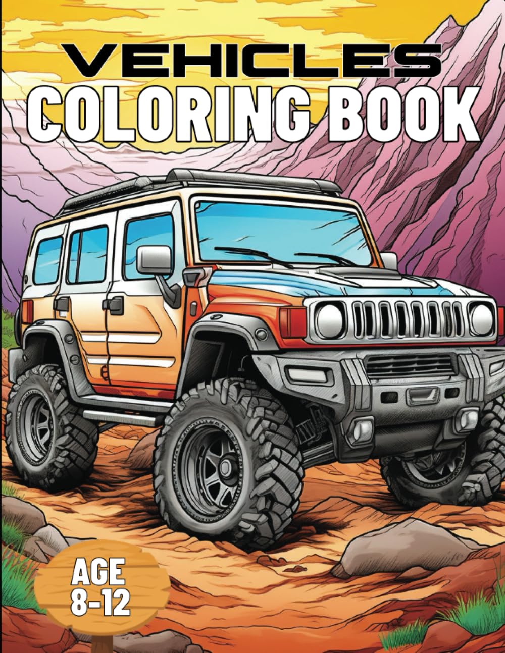 vehicles coloring book: Awesome vehicles coloring book for kids age 8 ...