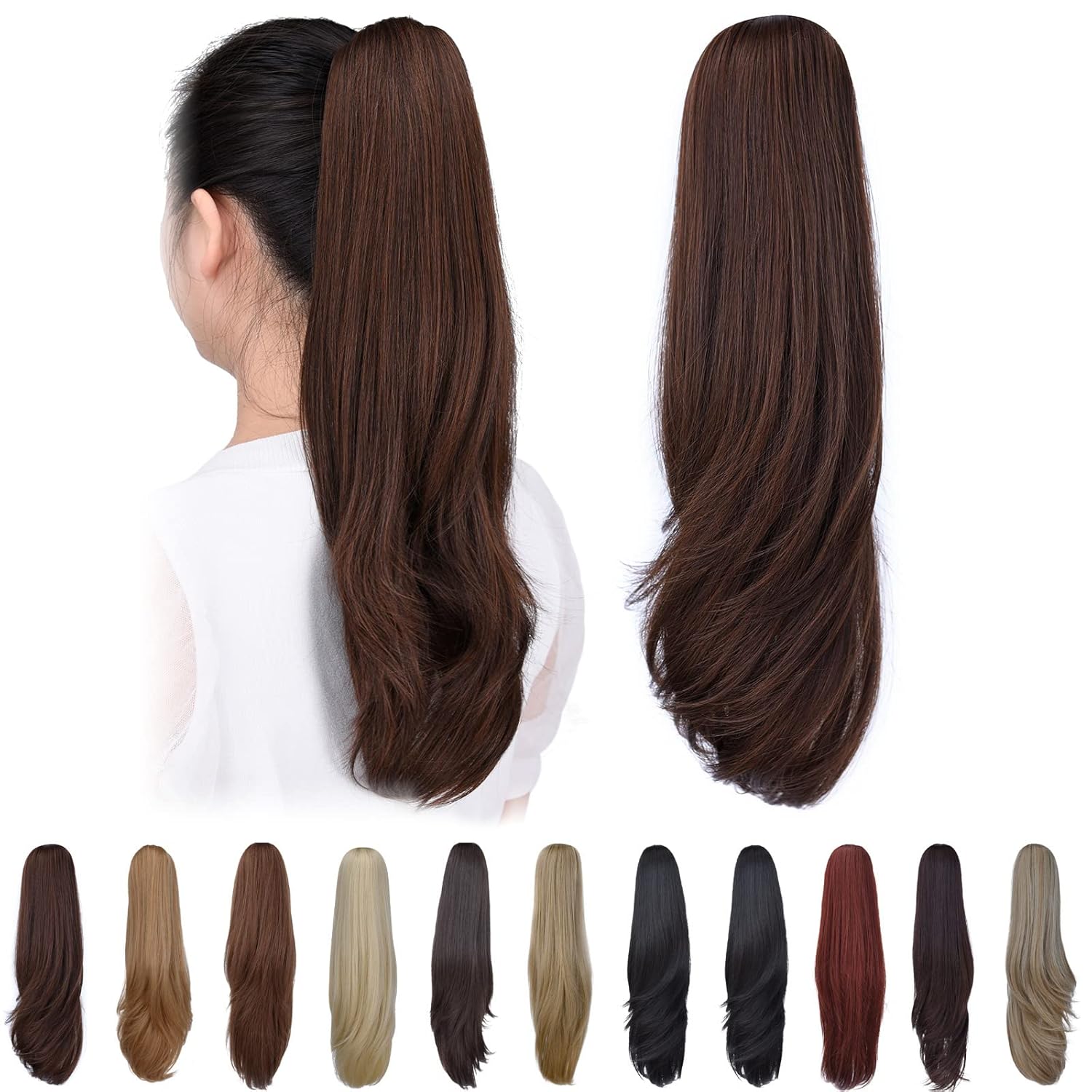 Amazon.com : Light Brown Hair Extensions Ponytail, Clip in Ponytail ...