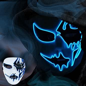 Amazon.com: Sucaicuo Halloween Purge Mask Led Light Up Scary Glowing ...