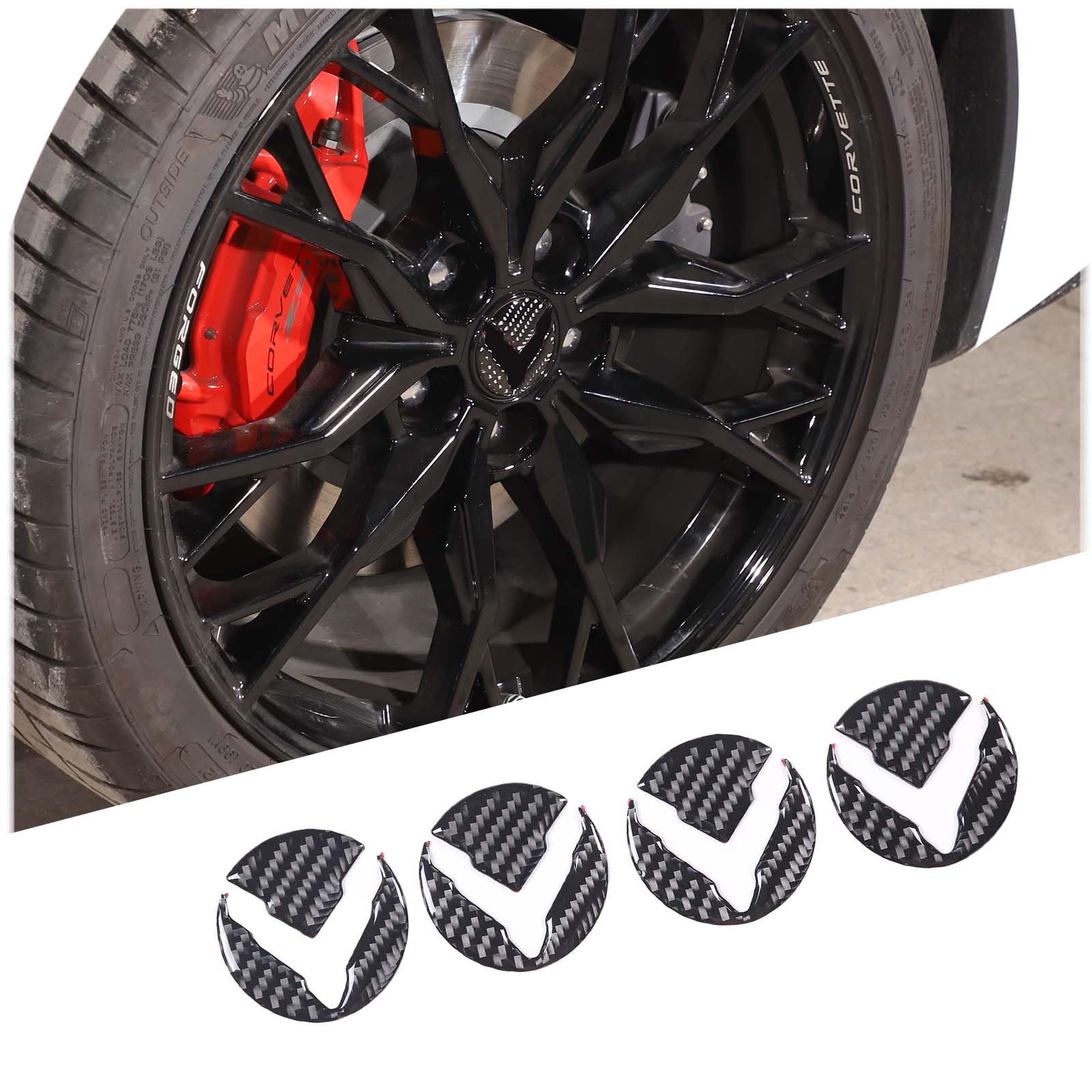 Amazon.com: Soft Carbon Fiber Wheel Decal Sticker Fit for Chevrolet ...