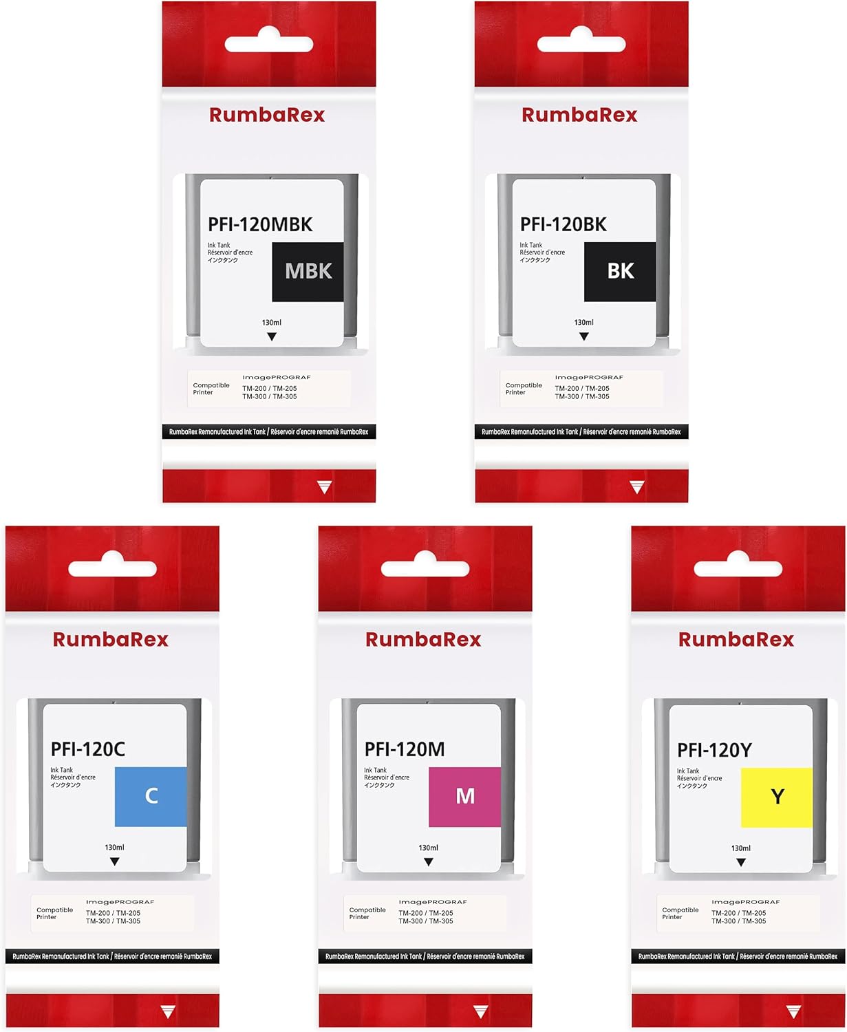 Amazon.com: PFI-120 Pigment Ink Tank 130ml Set PFI-120MBK PFI-120BK PFI-120C PFI-120M PFI-120Y ...