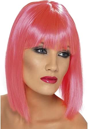 Amazon.com: PST Women's Neon Blunt Glam Wig One Size Fits All Pink ...