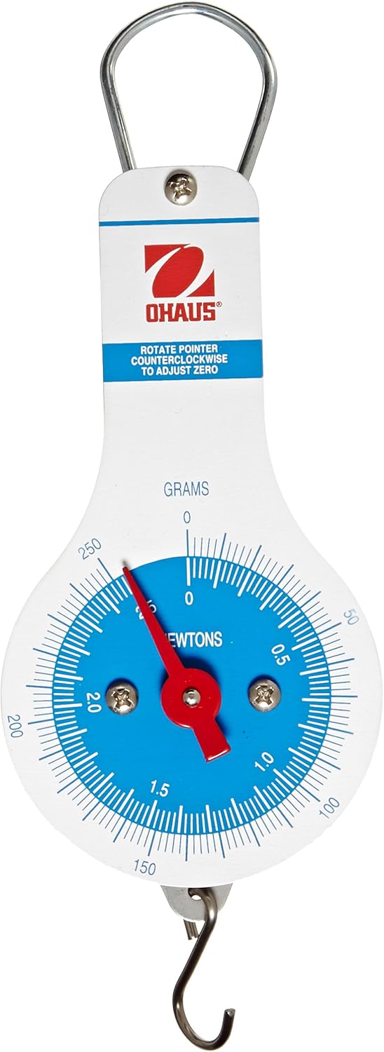 Ohaus 8011-MN Dial-Type Hanging Spring Scale, 250g x 2g, and 2.5N x 0 ...