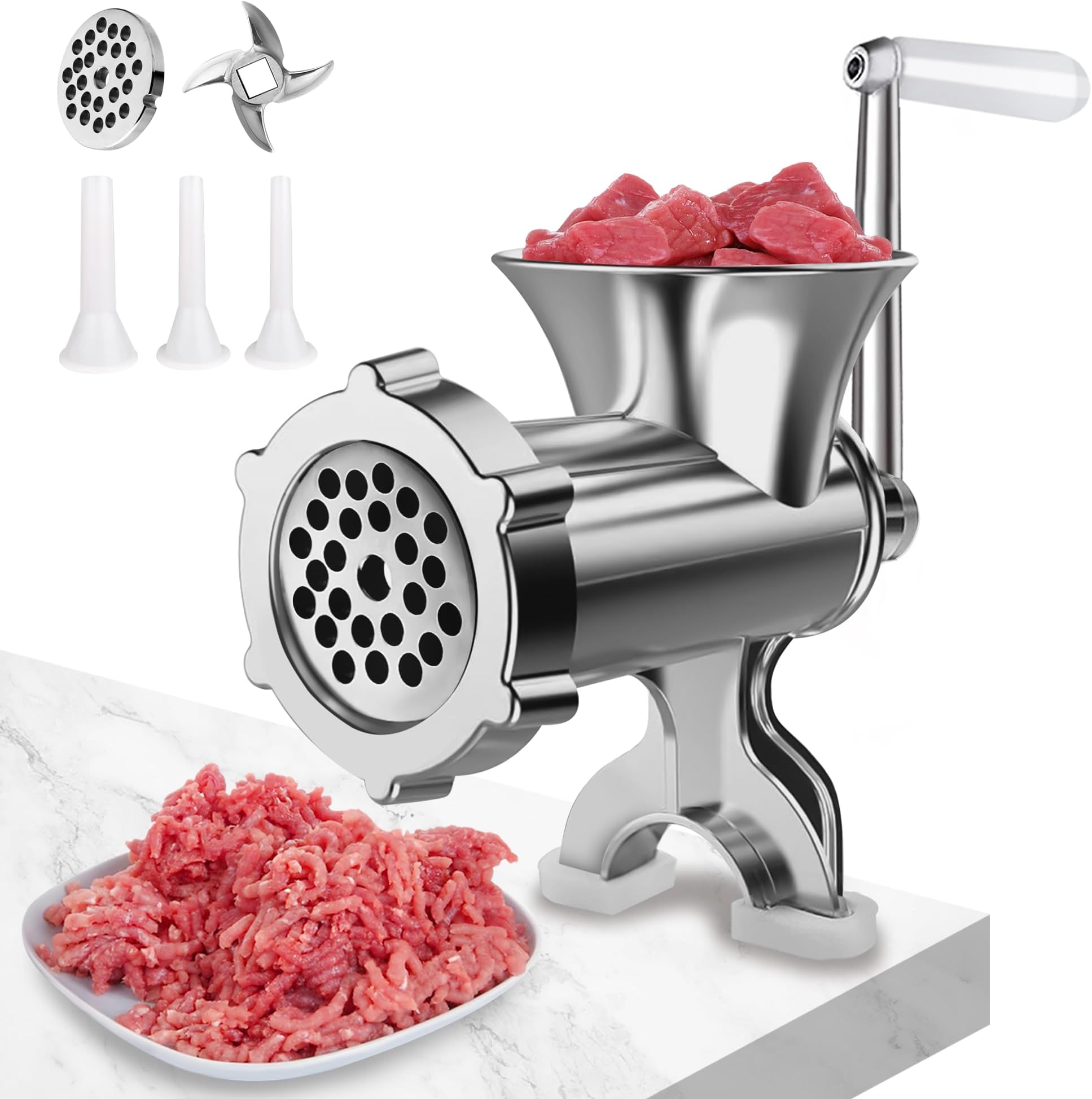 Gideon Hand Crank Manual Meat Grinder With Powerful Suction Base at Lee ...