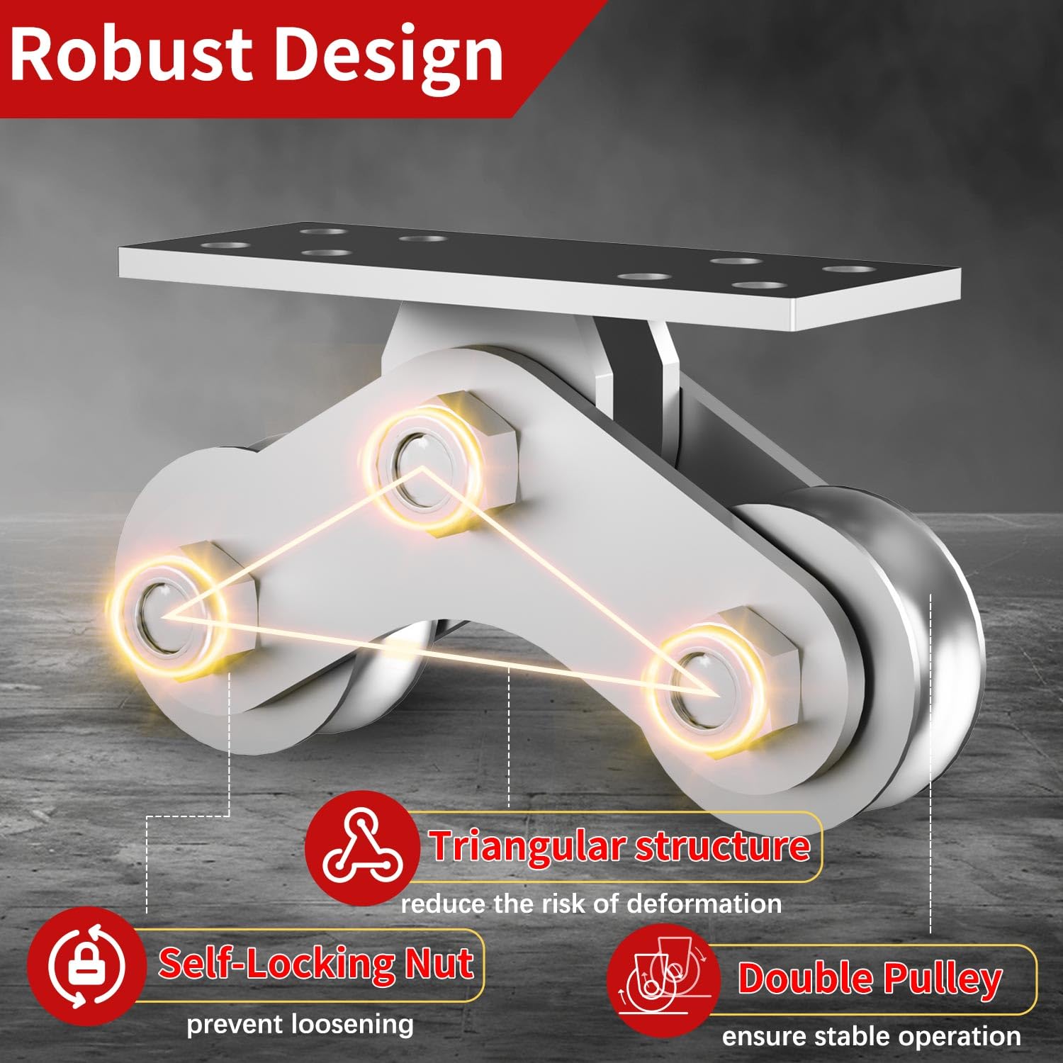 Snapklik.com : USCaster 2" Groove Wheel U Shaped Sliding Gate Caster ...