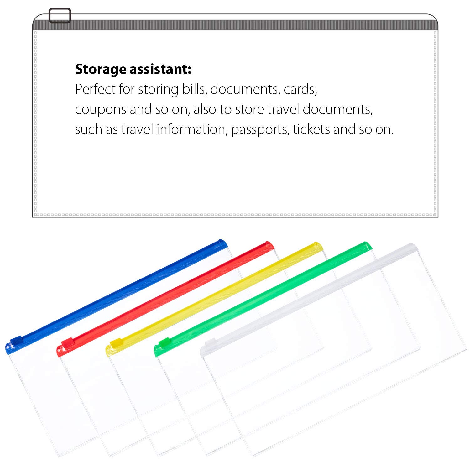 Snapklik.com : Leinuosen 50 Pcs Transparent Zip Envelope Plastic ...