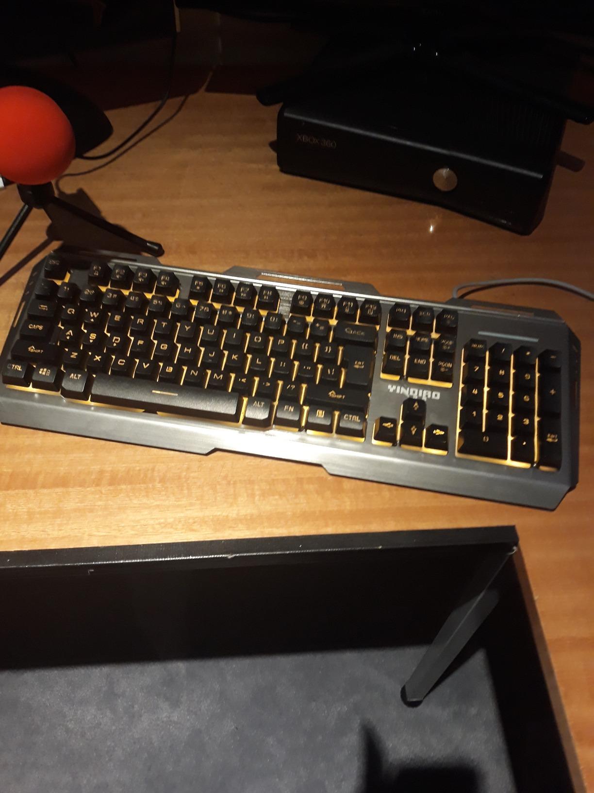 FELiCON® Gaming Keyboard Mouse Set,V1 104 Keys Orange LED Backlit ...