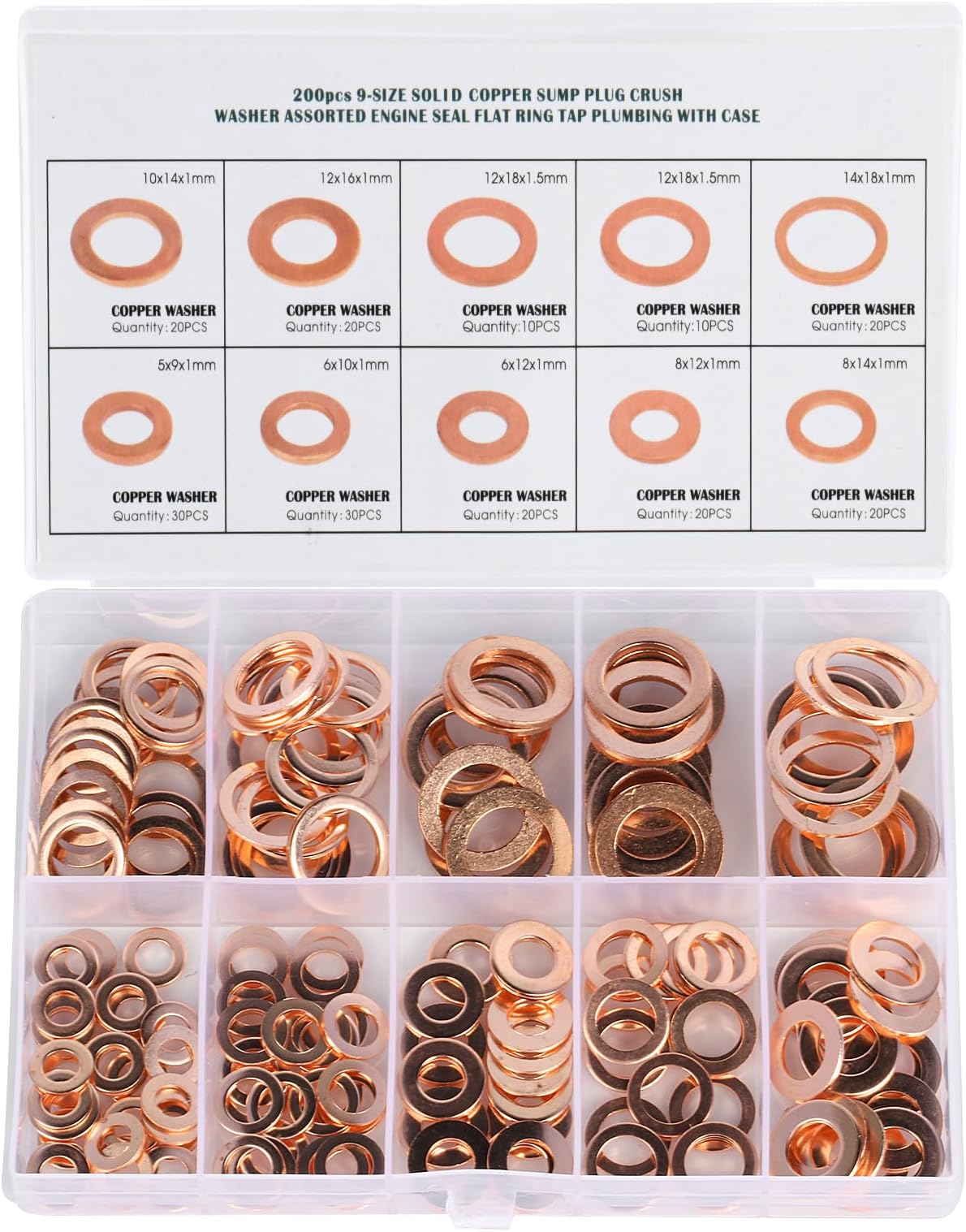 Amazon.com: binifiMux 50-Pack M10 x 20 x 2mm Metric Flat Copper Sealing ...