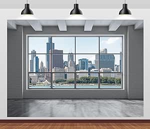 Amazon.com : Loccor 9x6ft Fabric Modern Office Backdrop Indoor French ...