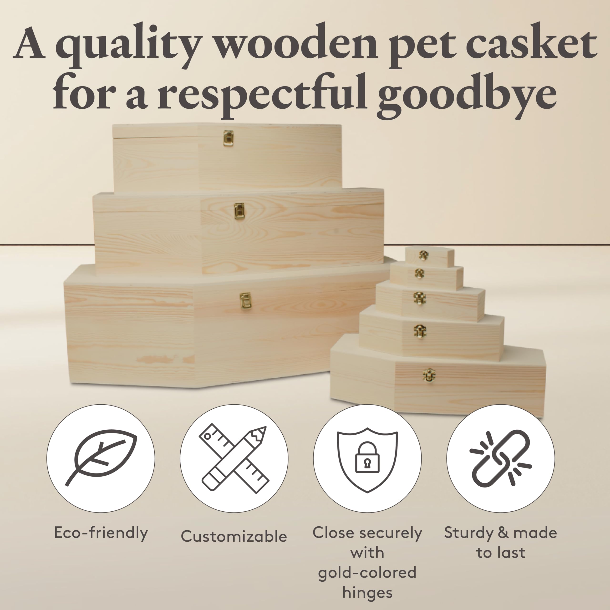 Snapklik.com : Pet Casket, Wooden Pet Burial Box, 35" Loving Dog ...
