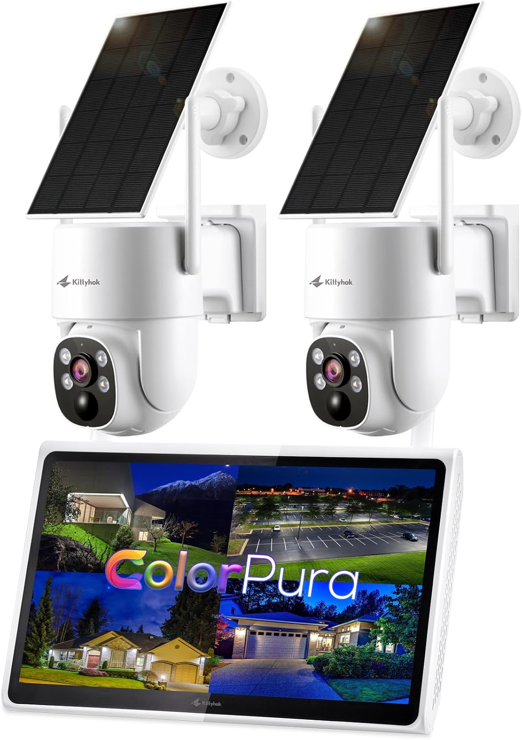 Amazon.com : Kittyhok ColorPura PTZ Solar Security Camera Outdoor ...