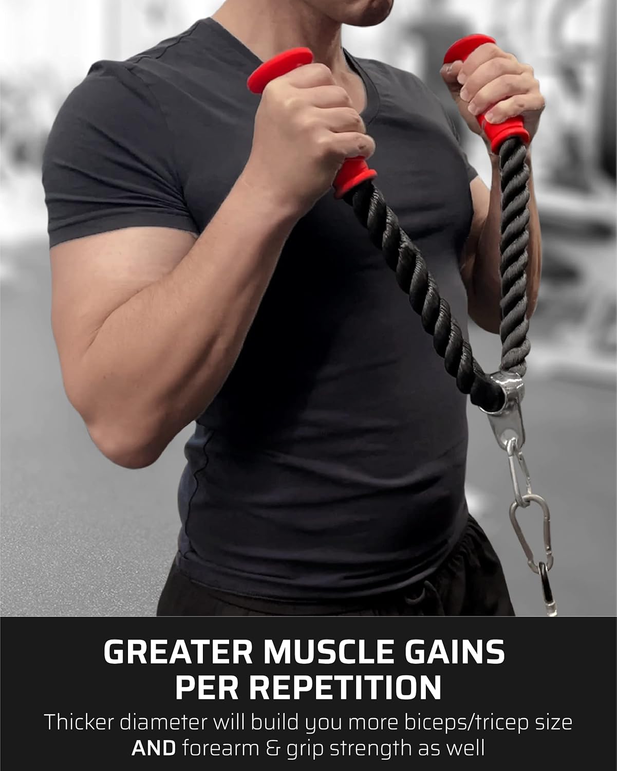 Buy THEFITGUY Ergonomic Grip Tricep Rope Cable Attachments Combo: One ...