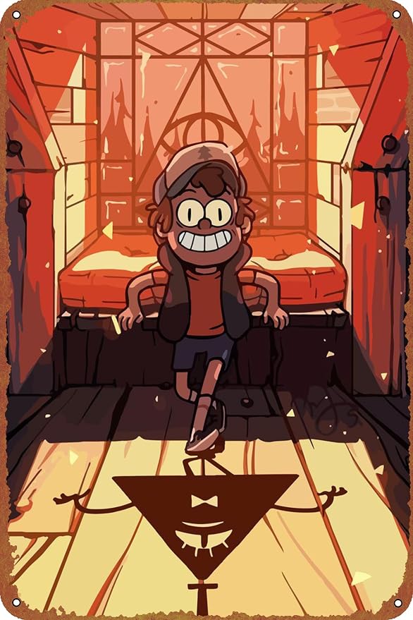 Amazon.com: Dipper pines Gravity falls Anime Poster Tin Sign Cafe bar ...