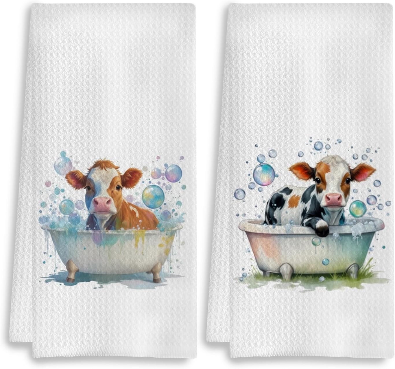 Amazon.com: COWEB Funny Cow Bathroom Hand Towels Set of 2, Cow Bathroom ...