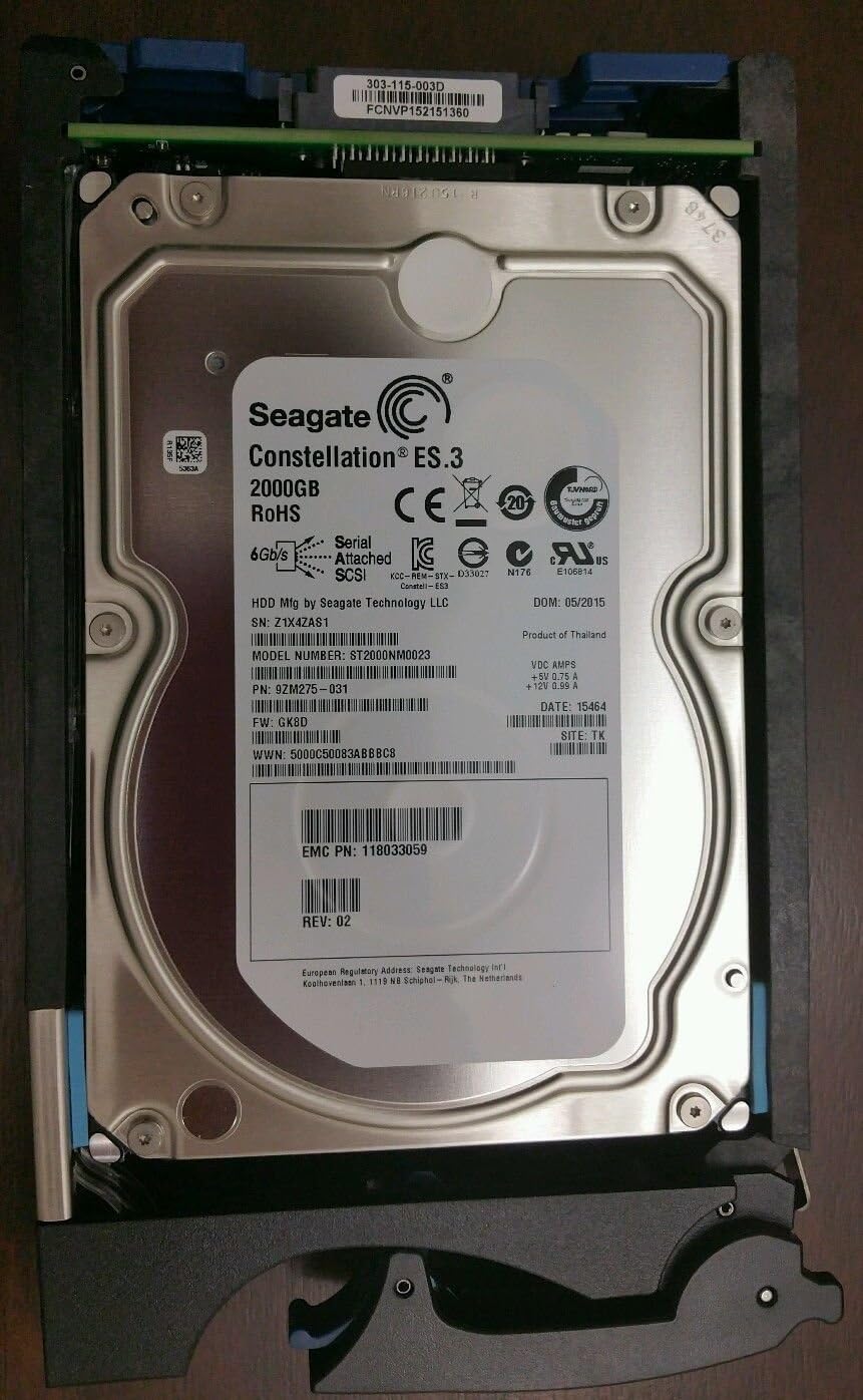 Amazon.com: EMC VX-VS07-020 2TB NL SAS 6gbps 005049449 VNX6GSDAE15 ...