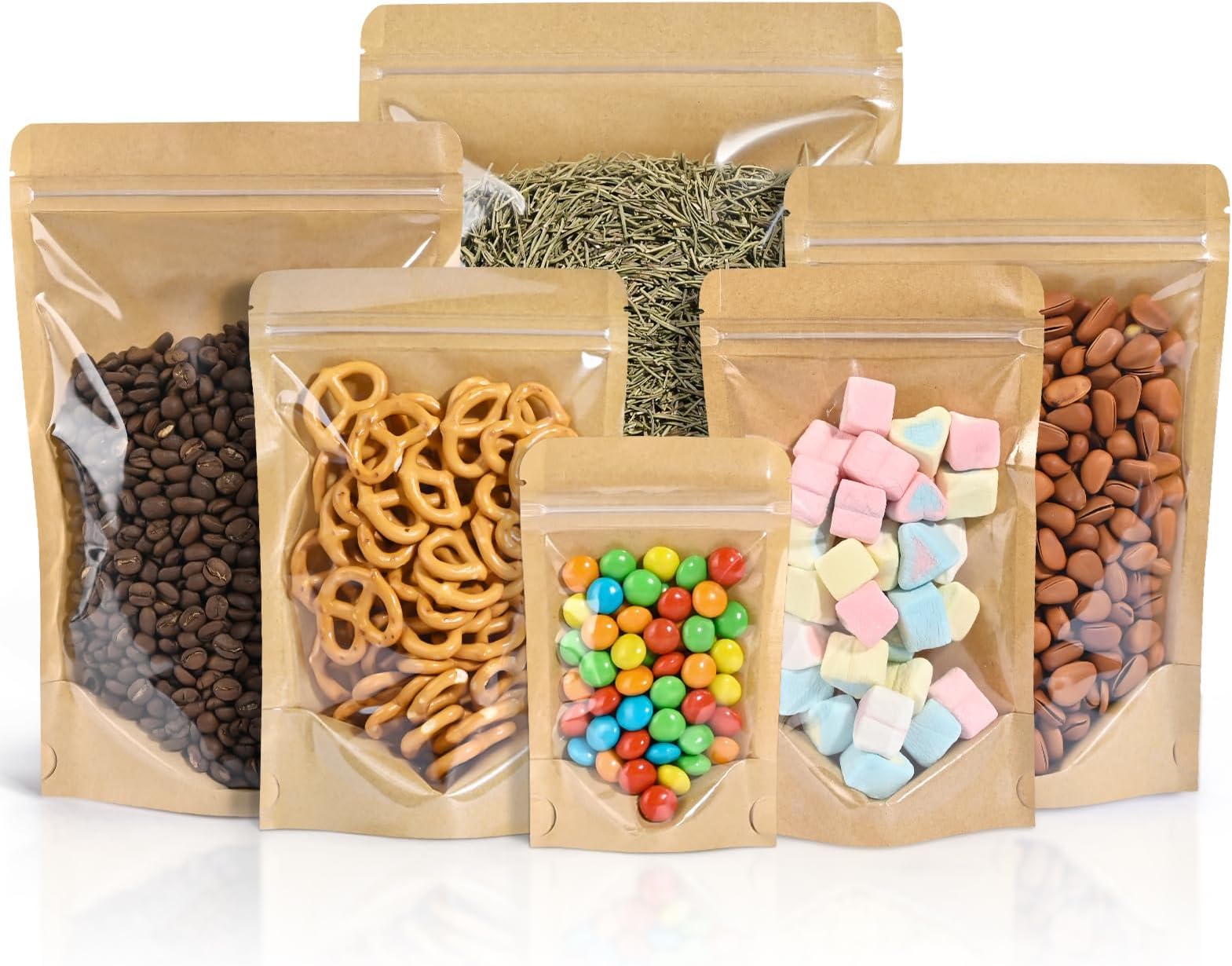 Amazon.com: Blisstime 50 Pack Stand Up Pouch Bags, Resealable Clear ...