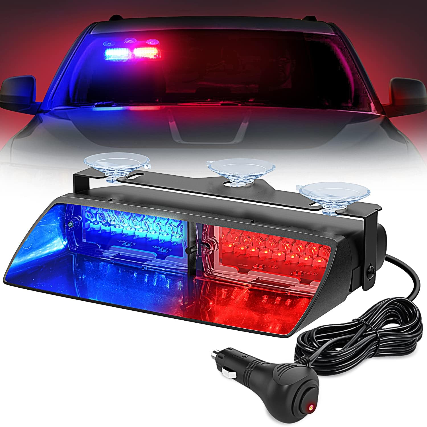 Nilight Emergency Strobe Lights, Windshield Hazard Warning Safety Flash ...