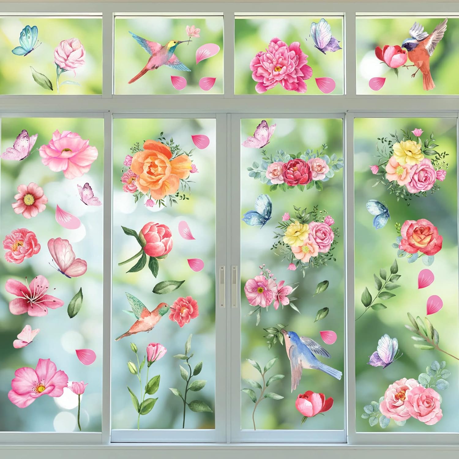 Amazon.com: CRYSFIY 79PCS Spring Summer Window Clings - Double Sided ...