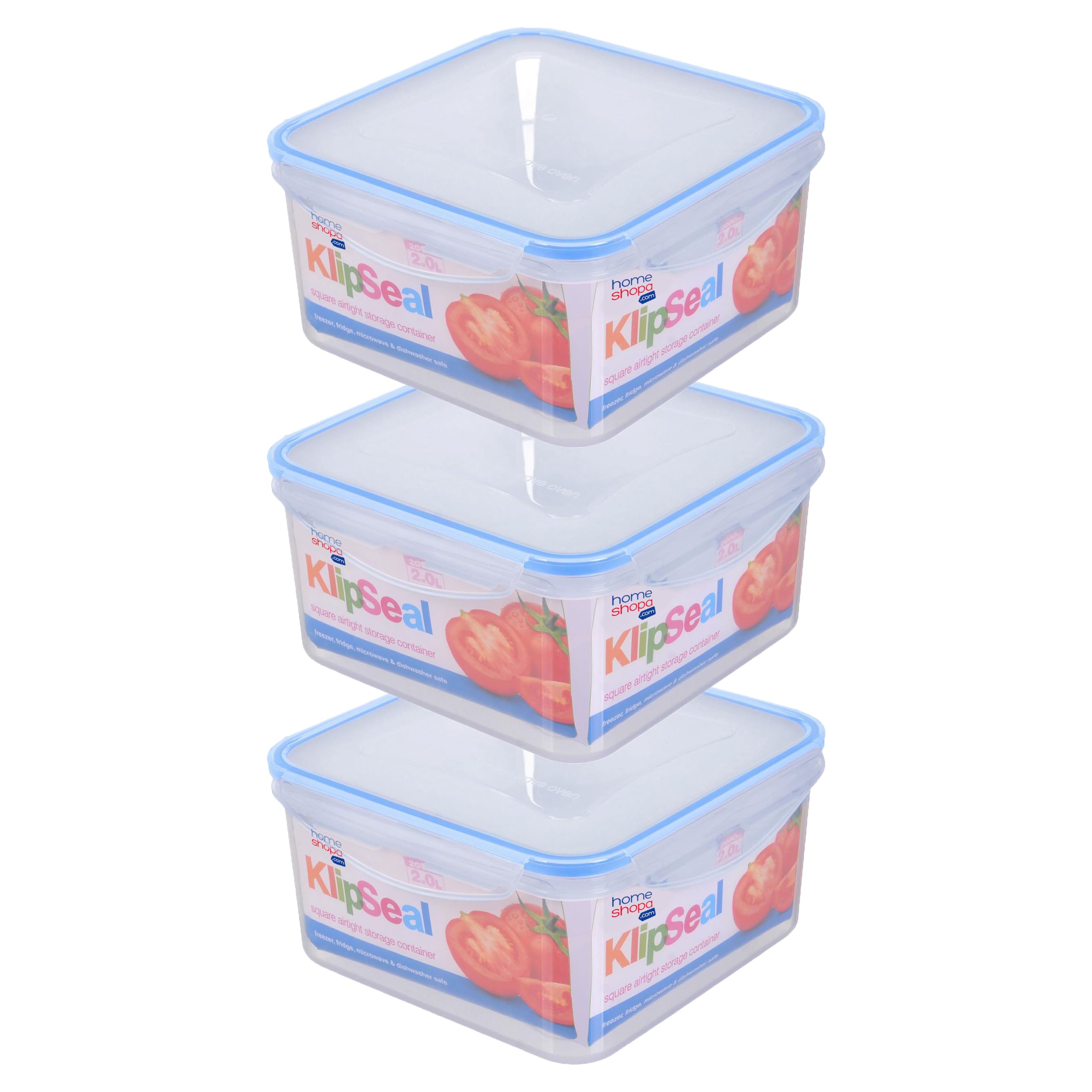 HOMESHOPA Plastic Airtight Food Storage Container, 3 Pack 2 Litre ...