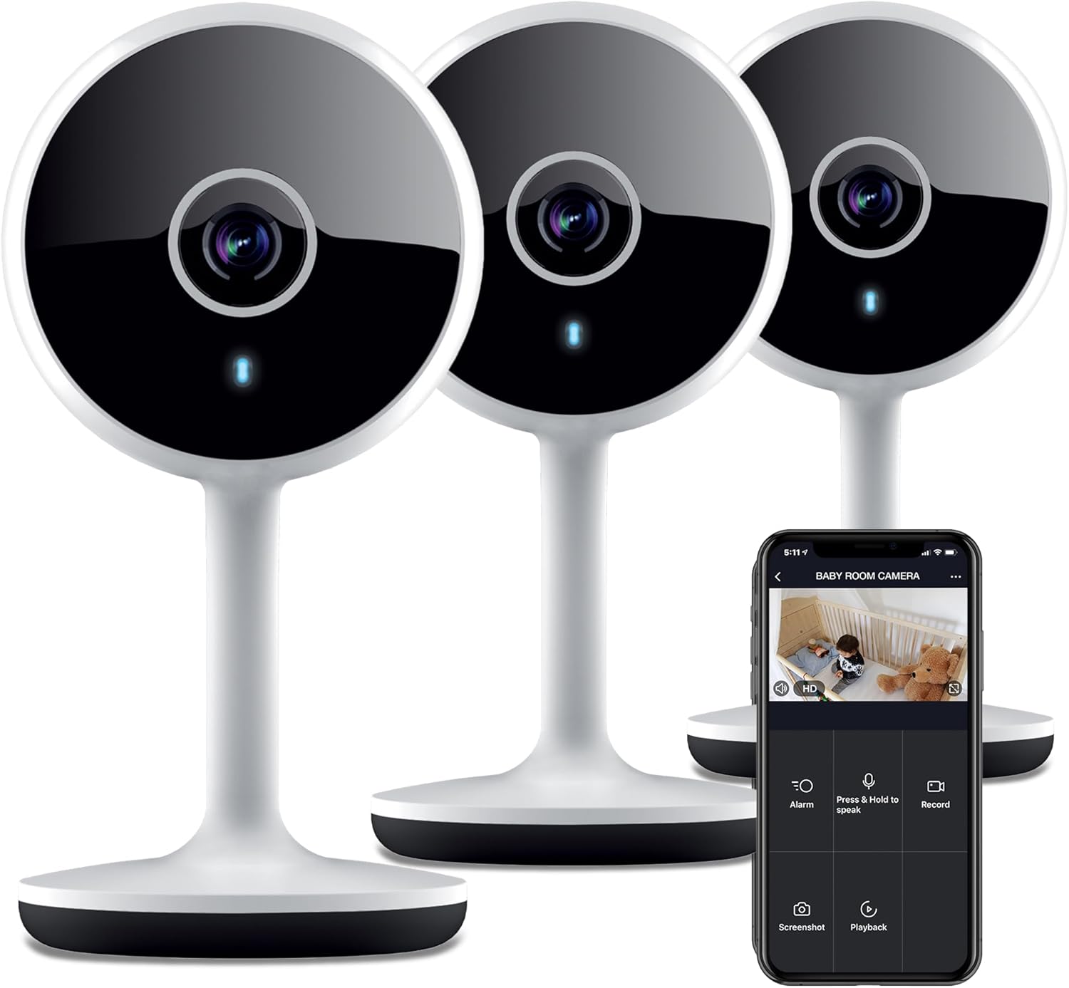 Amazon.com : Geeni Vivid Indoor Smart WiFi Security Camera - 3 Pack ...