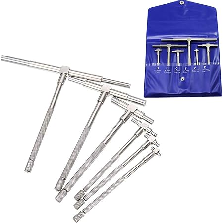 6 Pcs 5/16" to 6" Telescopic Gauge Bore Gauge Telescoping Gage Set High ...