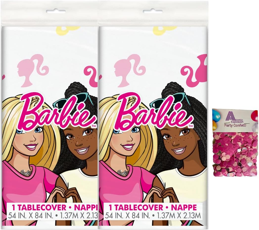 Amazon.com: Unique Barbie Birthday Party Supplies - Barbie Table Cover ...