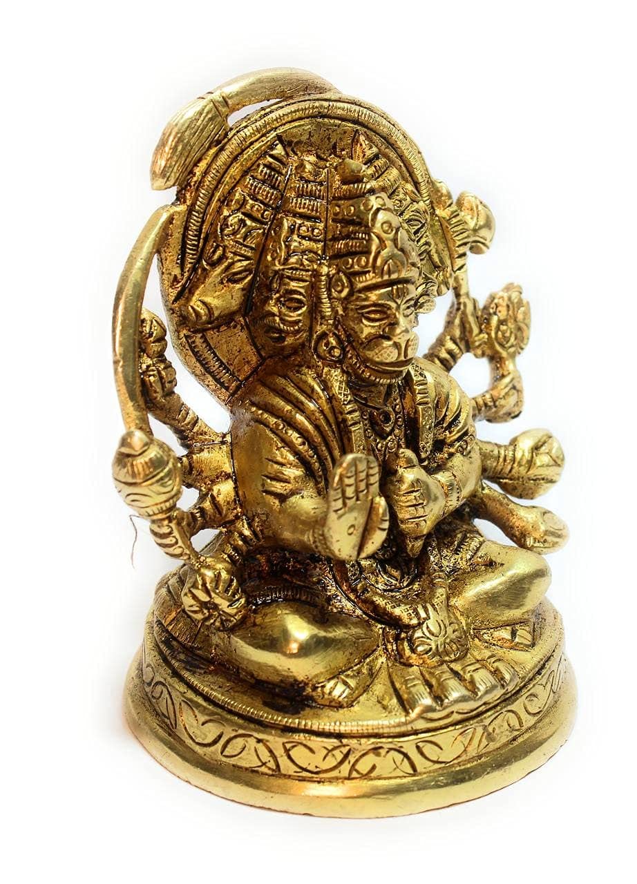 Buy Duke Art Emporium Brass Lord Panchmukhi Hanuman Sitting /Brass ...