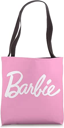Amazon.com: Barbie - Classic Script White Logo Tote Bag : Clothing ...