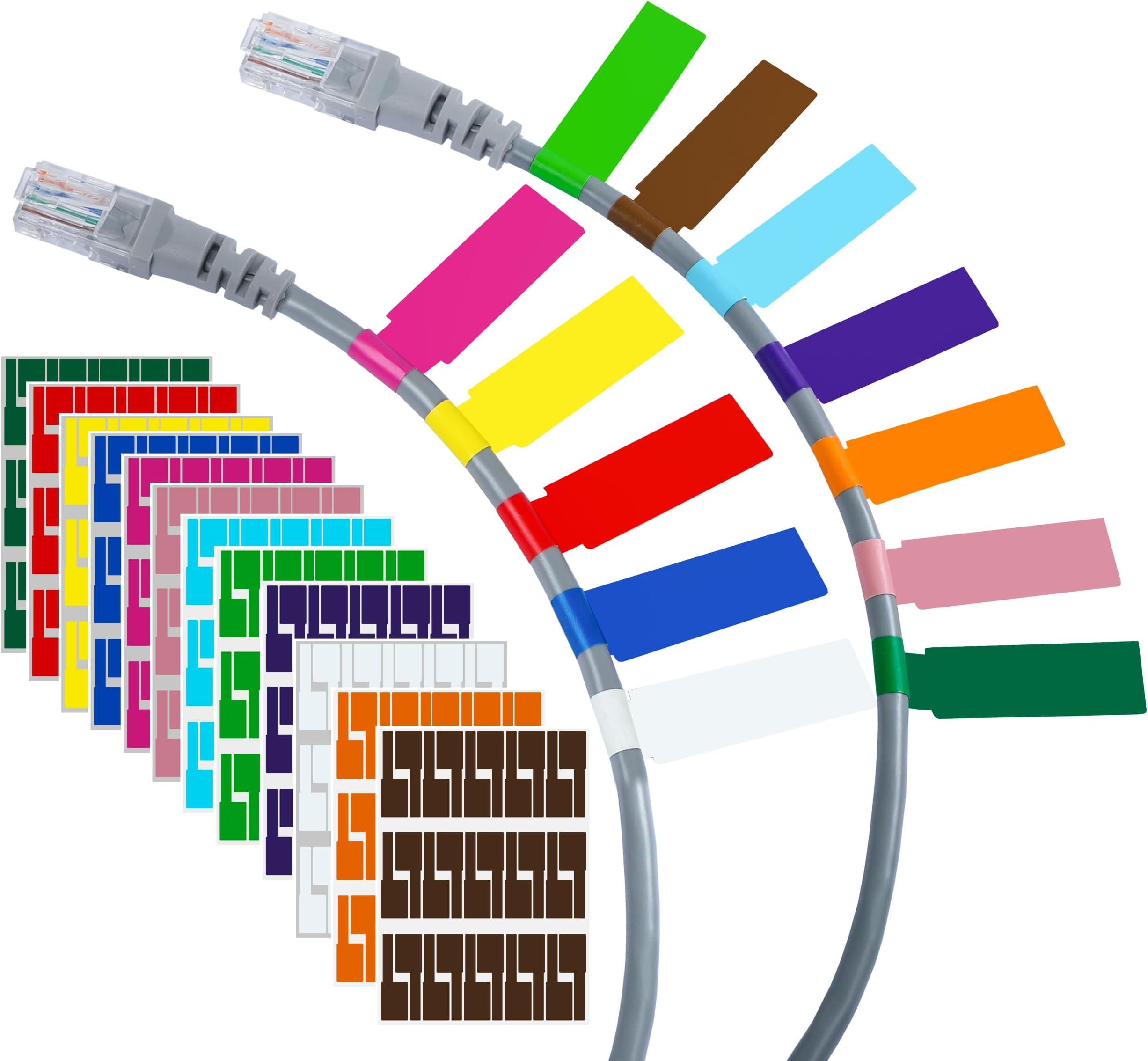 Amazon.com : 360 Pcs Ishaza Cable Labels Tags for Cable Management ...