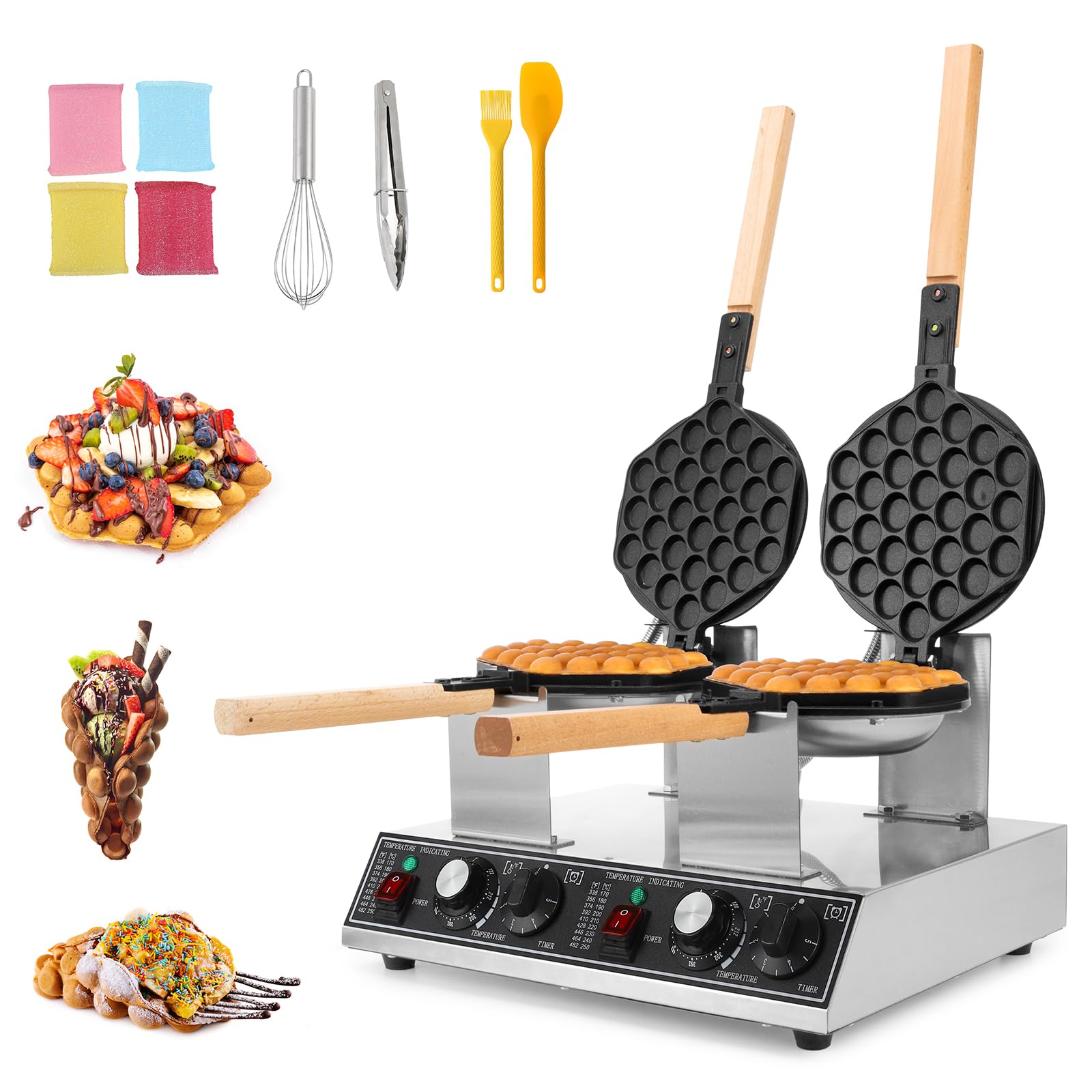 Amazon.com: Dyna-Living Double Bubble Waffle Maker Commercial Egg Puff ...