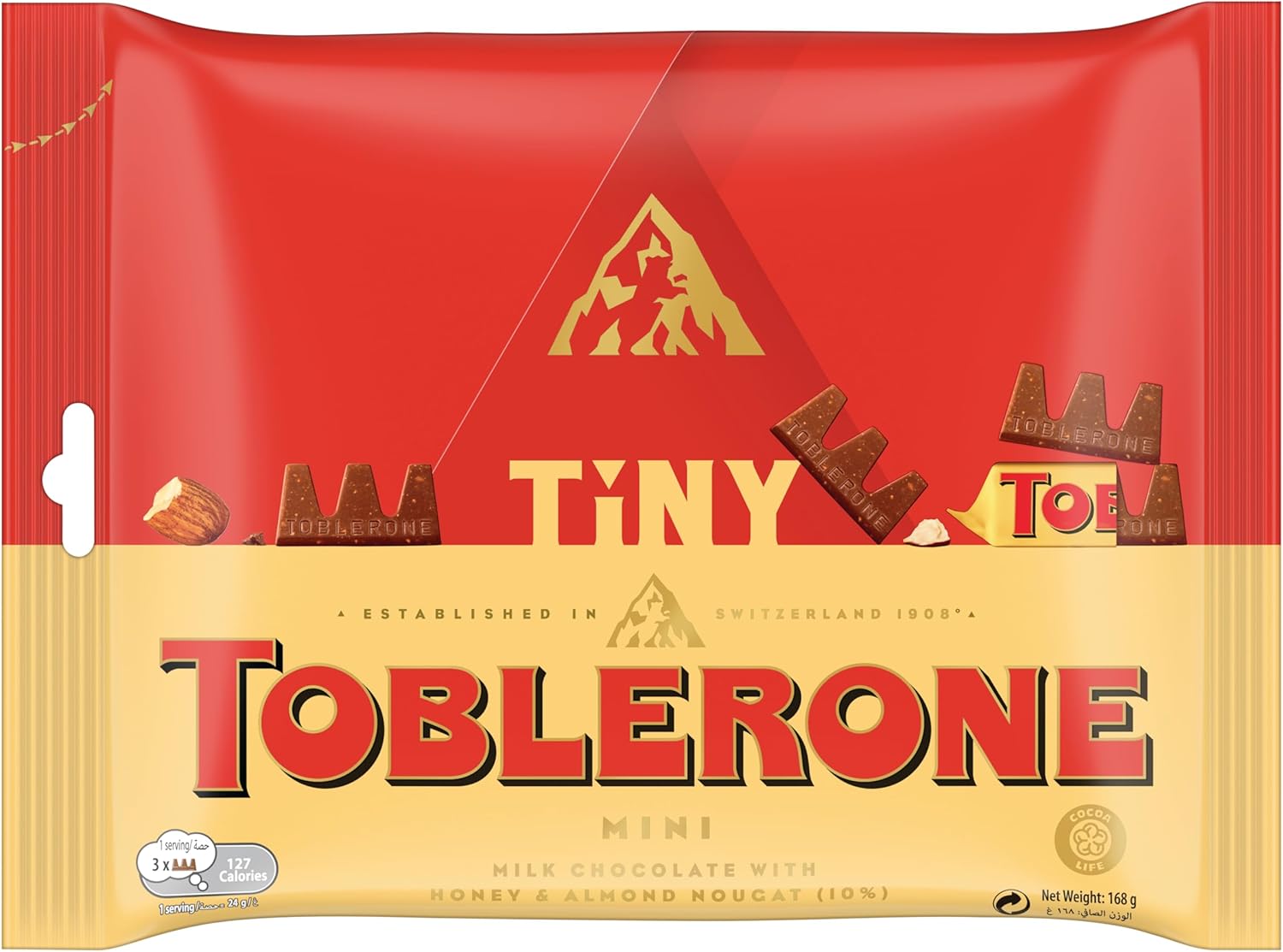 Toblerone Tiny Swiss Milk Chocolate with Honey and Almond Nougat Minis ...