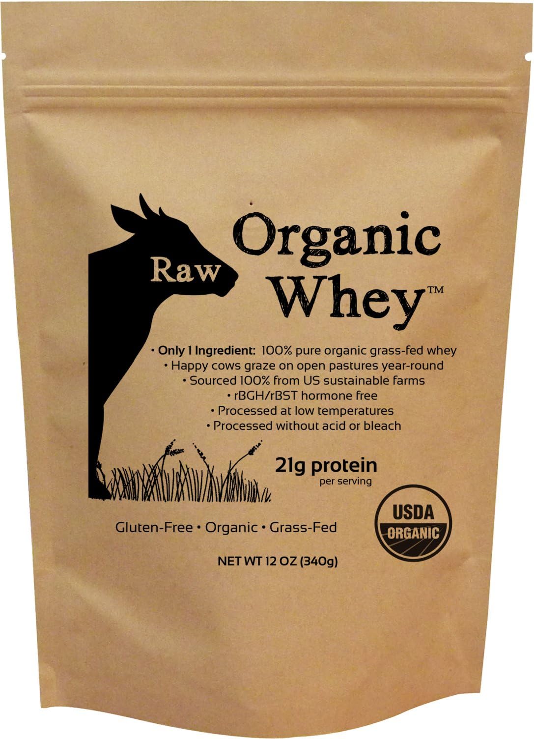 Amazon.com: Raw Organic Whey Protein Powder, Grass Fed, Happy Healthy ...