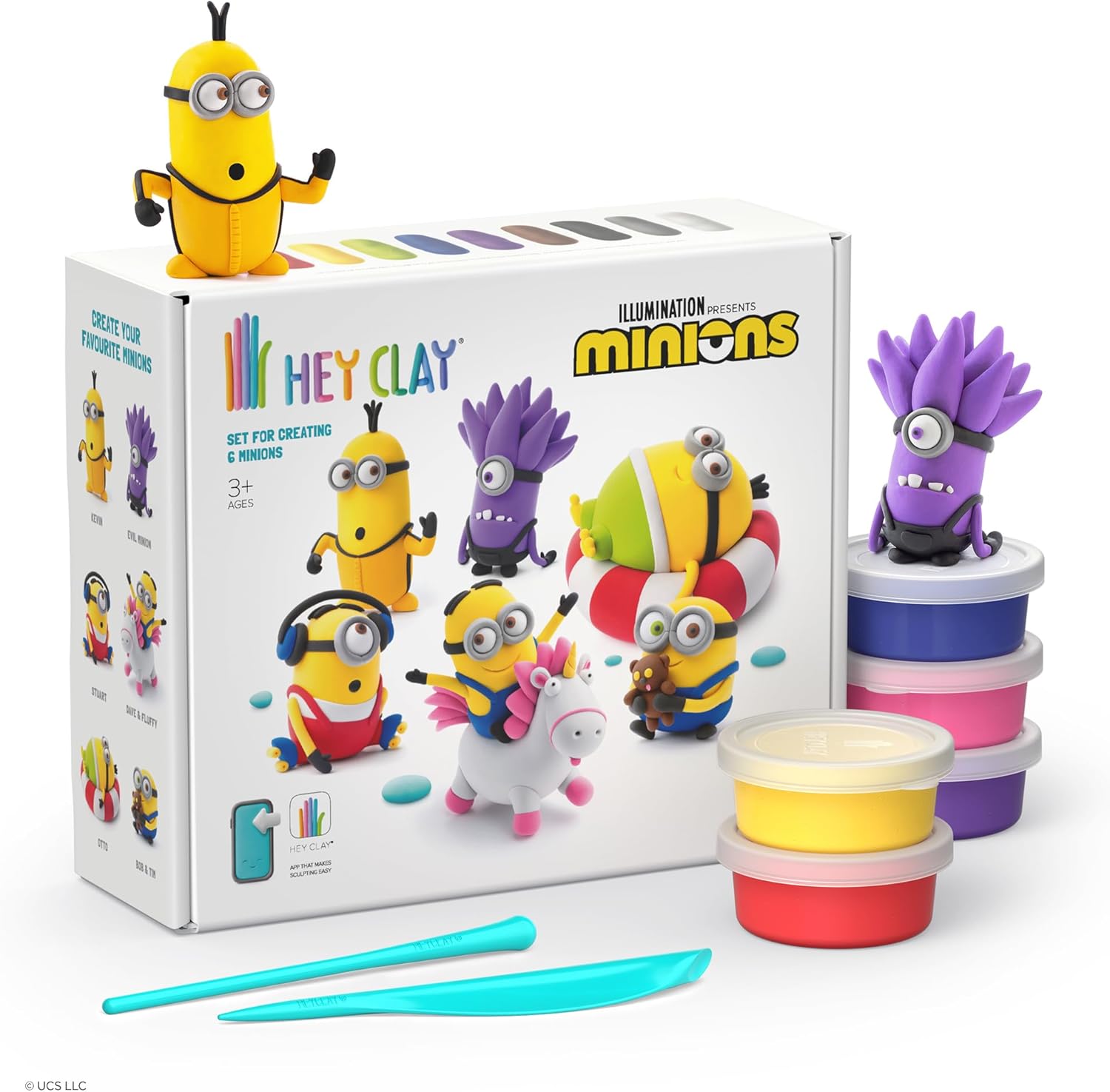 Amazon.com: Fat Brain Toys Hey Clay Minions, Air Dry Clay Kit with ...