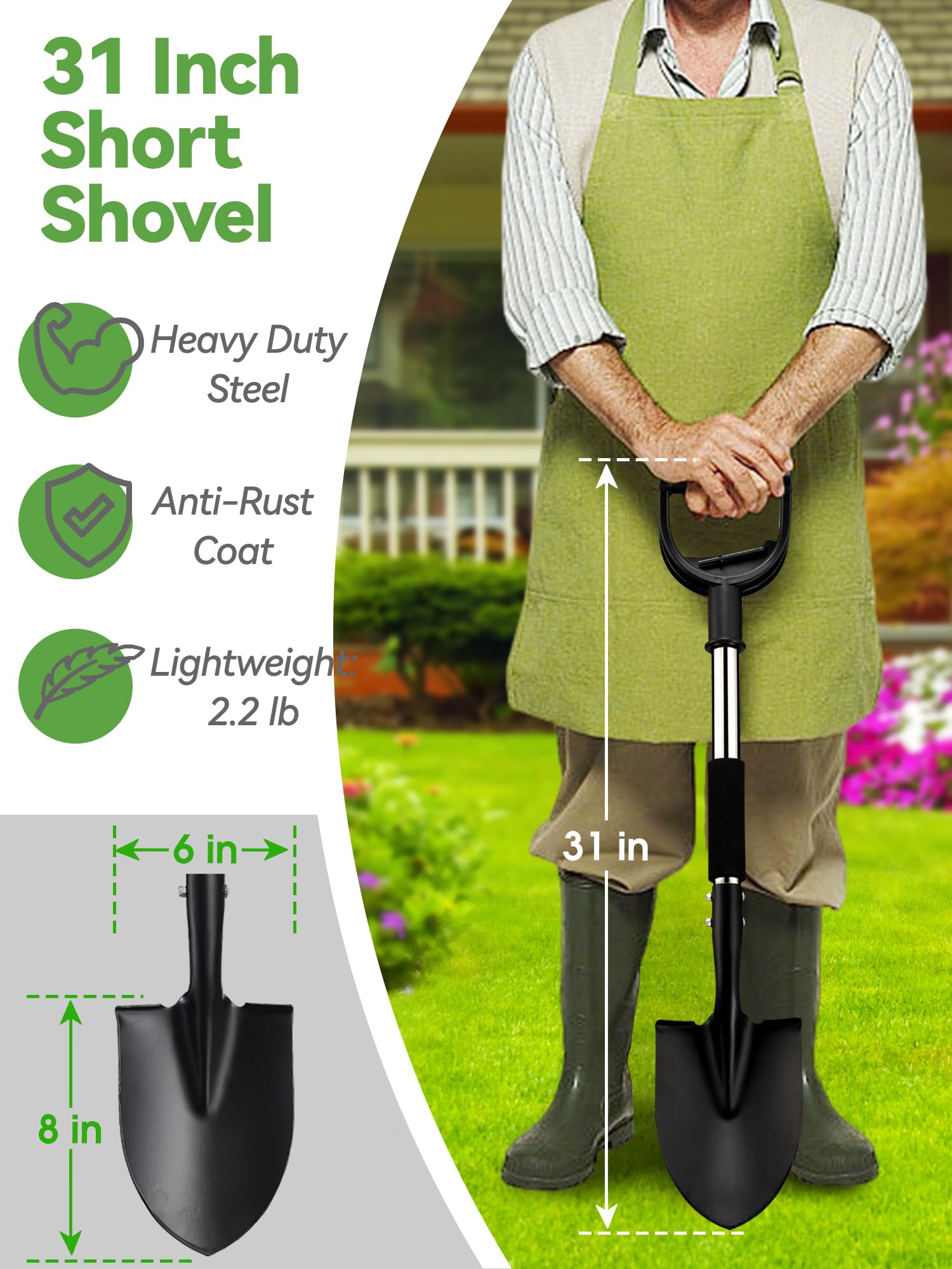 Snapklik.com : Shovel, 31 Inch Small Shovels For Digging Gardening ...