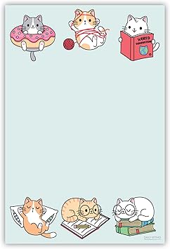 Amazon.com : Cute Kawaii Cat Sticky Notes | Cat Humor Notebook Notepad ...