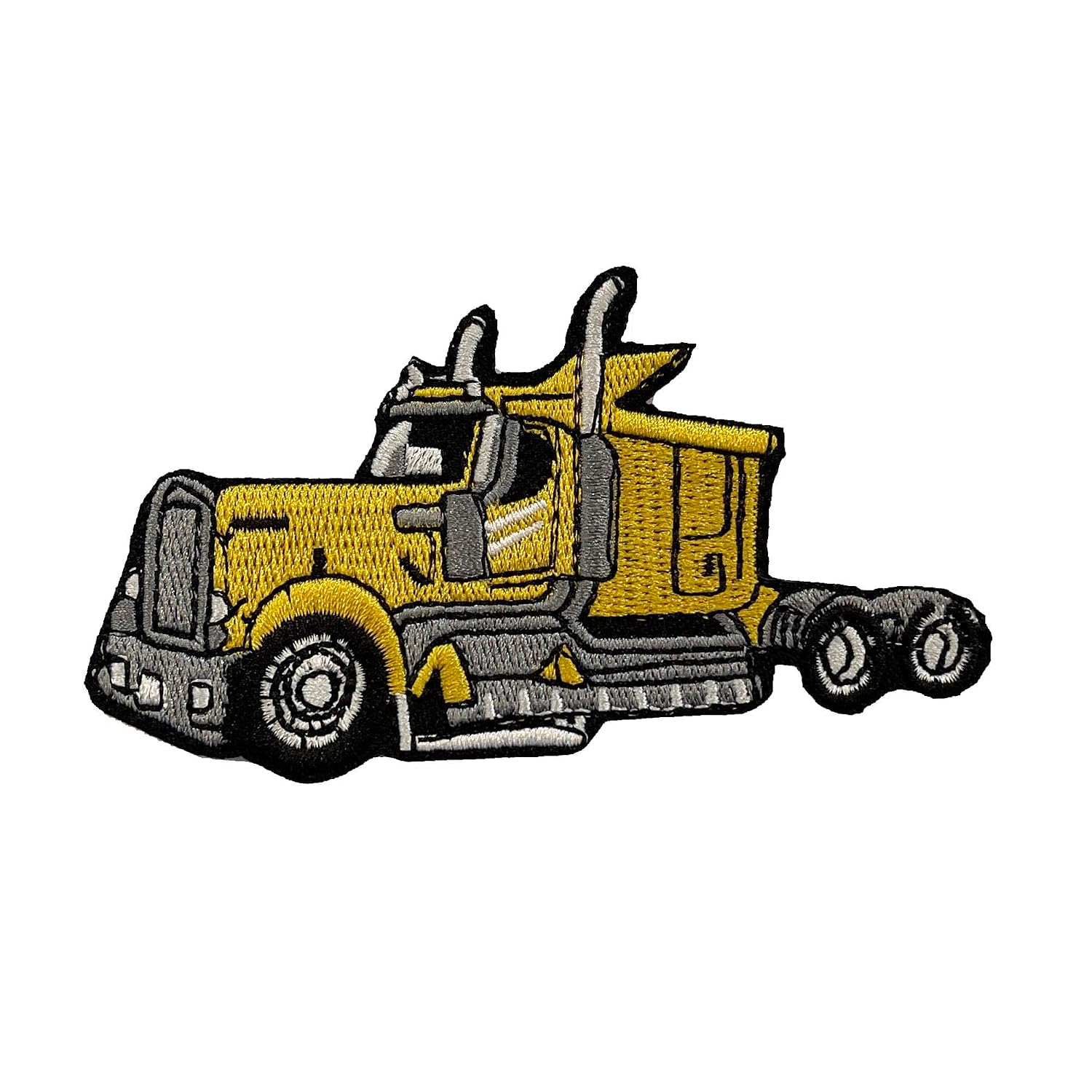 Yellow Semi Truck Patch Embroidered Iron-onSew-on Decorative Embroidery ...