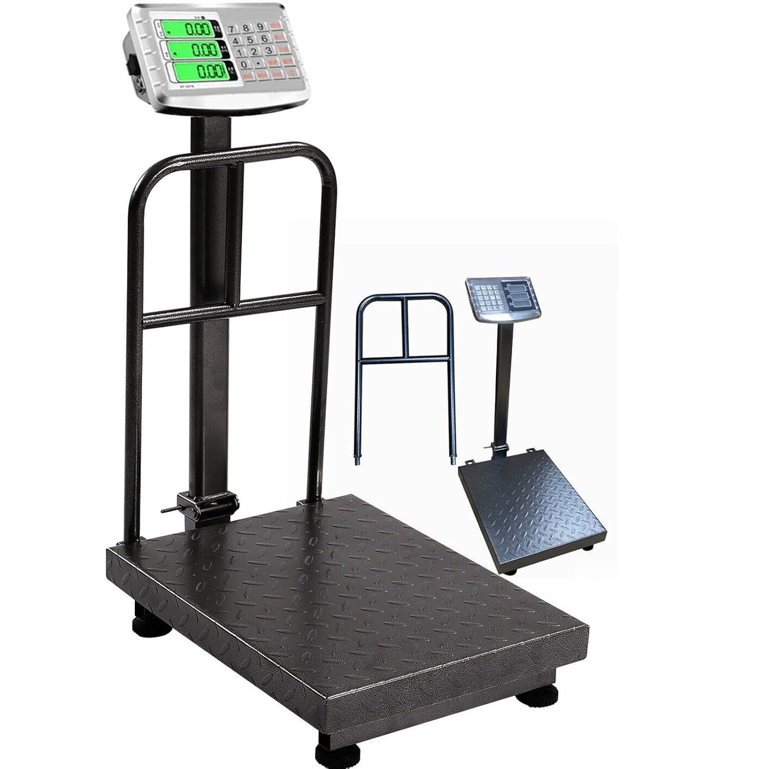 660lb Floor Digital Scale with Removable Guardrail Industrial Platform ...