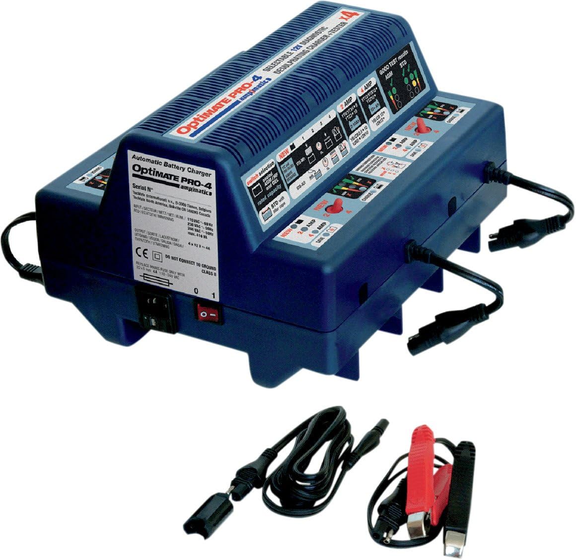 Amazon.com: TecMate - TS-53 - Cargador de batería de diagnóstico OptiMate Pro 4 : Automotriz