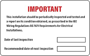 Pack of 16 (Periodic Inspection Label), Next Inspection Labels, 96x60mm ...