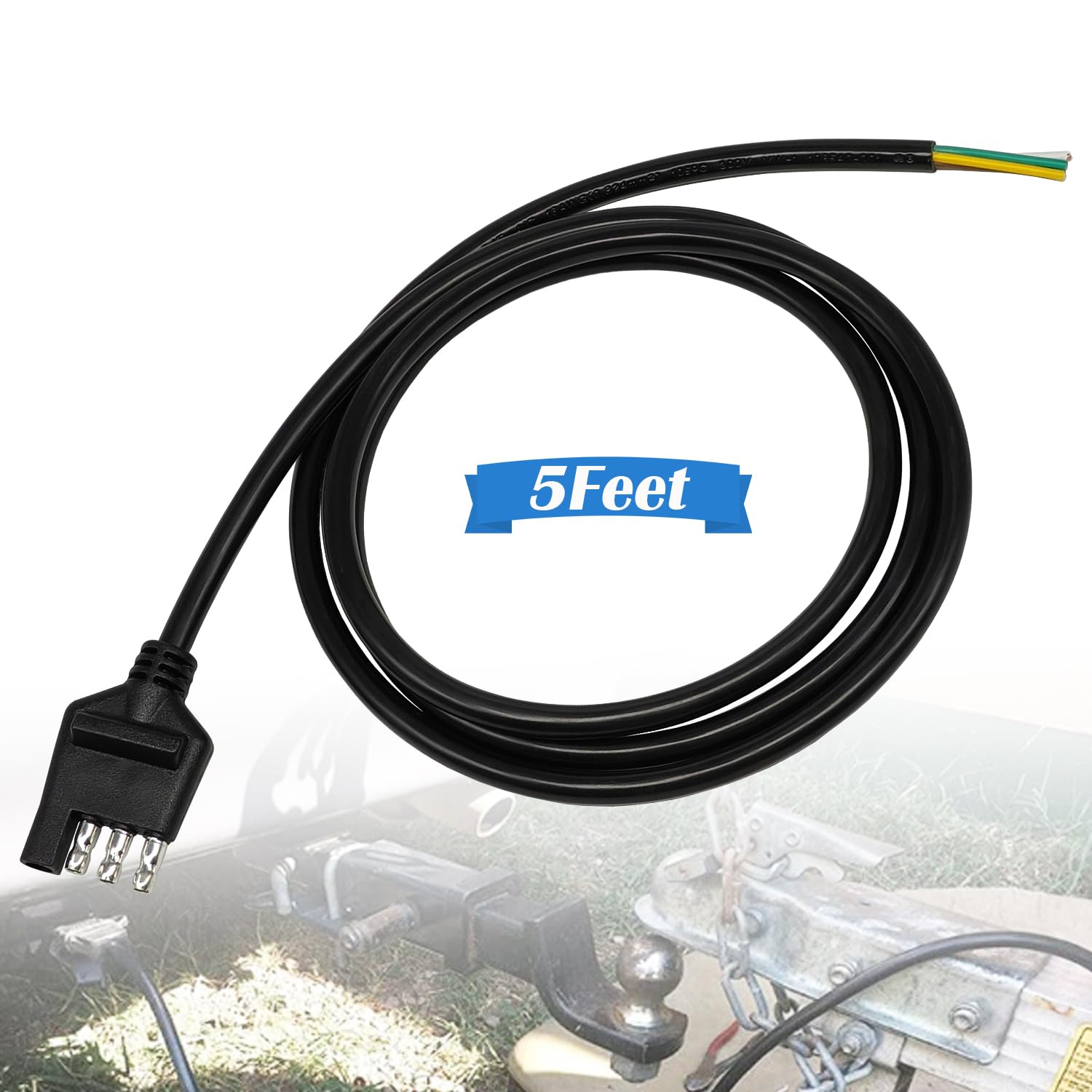 Snapklik.com : 4 Pin Trailer Connector 5FT 18AWG Trailer Wiring Harness ...