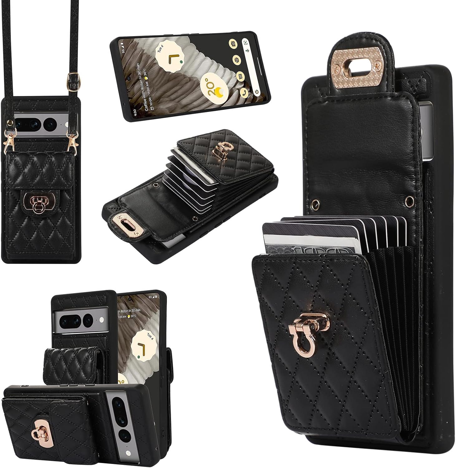 Amazon.com: XYX Wallet Case for Google Pixel 7 Pro, Crossbody Strap PU ...