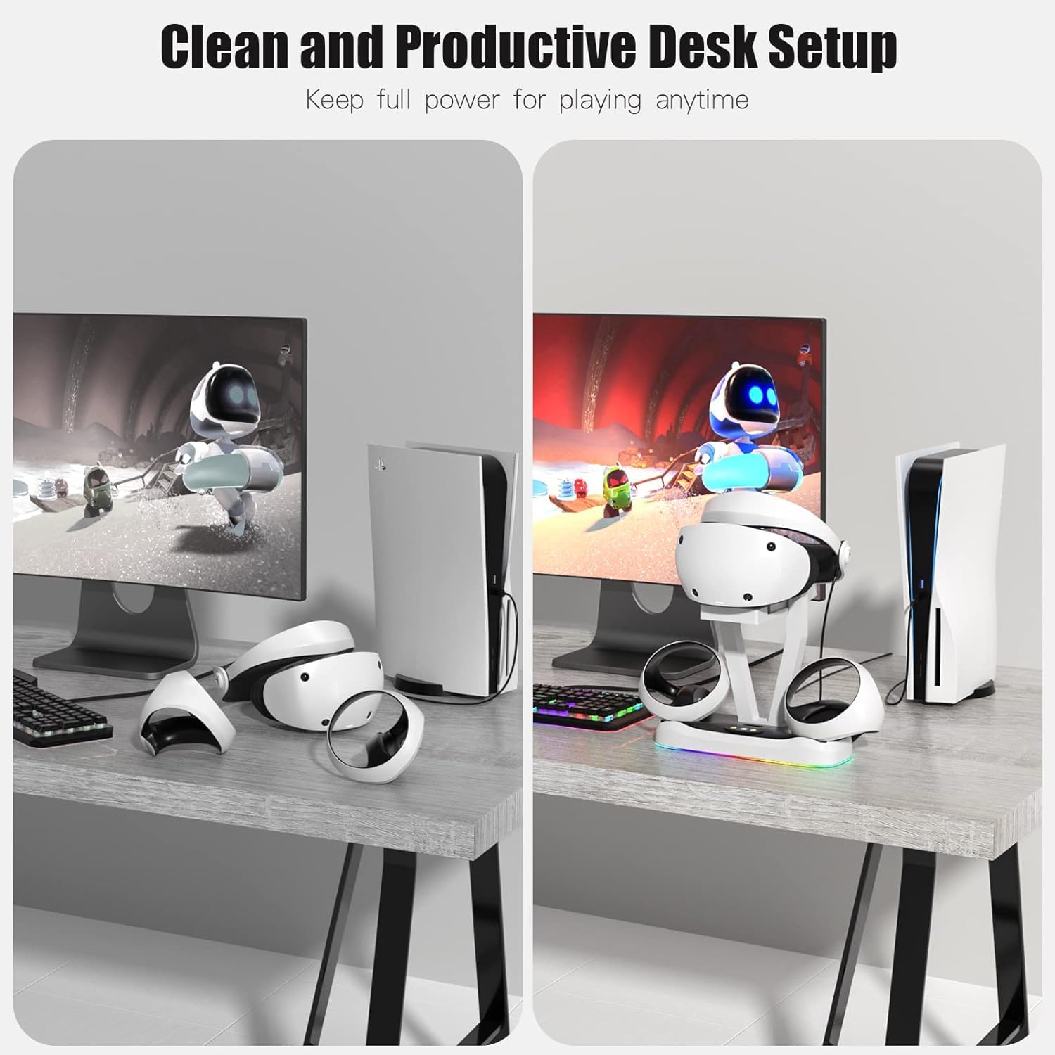 Snapklik.com : 2h Fast Charging Station For PSVR2, Vertical Charging ...