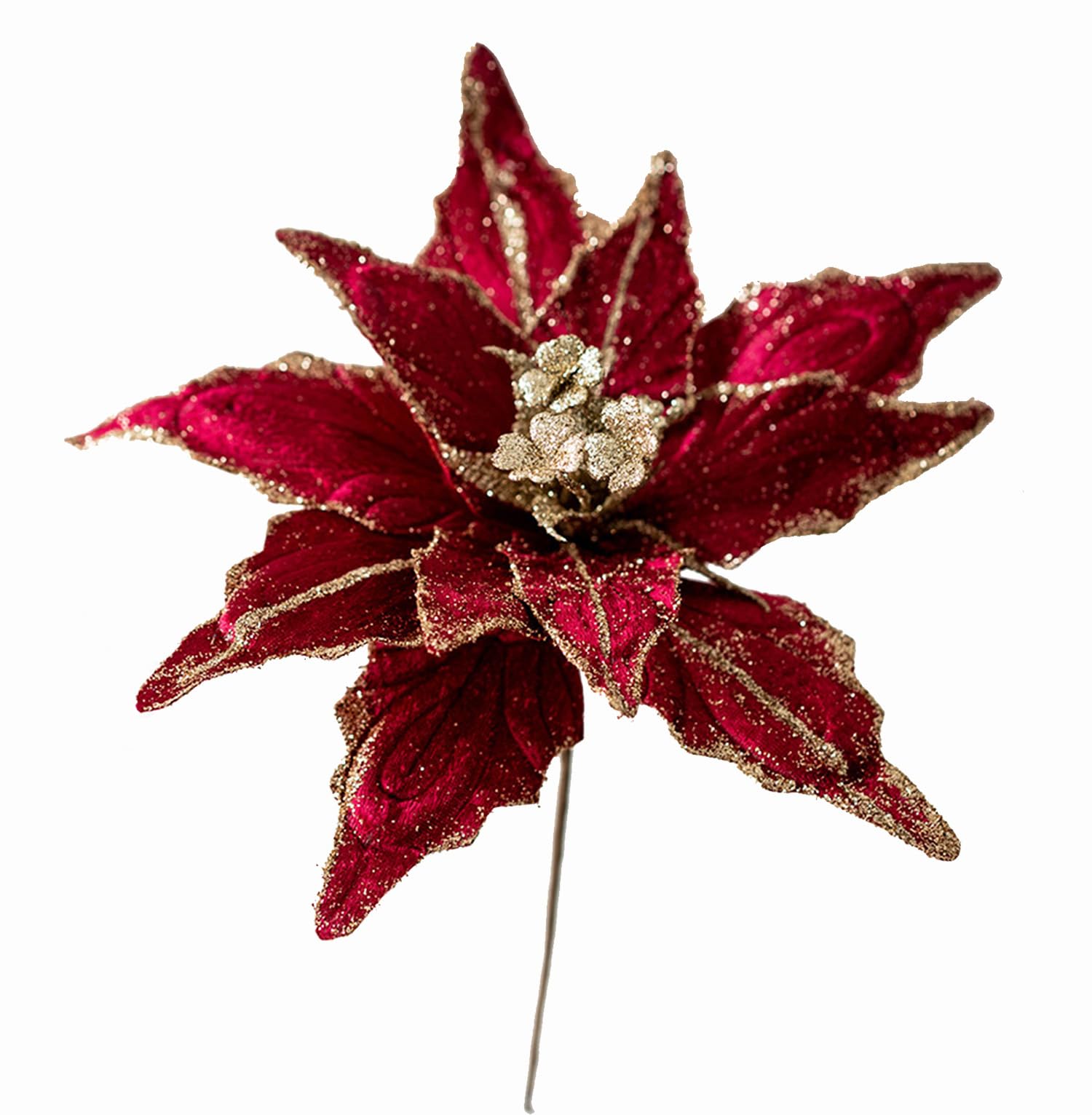 Amazon.com: SAING S A I N G 6 pcs Christmas Poinsettia Artificial ...