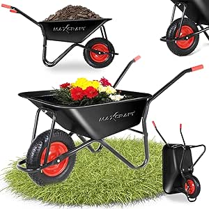 MAXCRAFT Wheelbarrow Garden Cart 100 L 250 kg Tool Gear Wagon Heavy ...